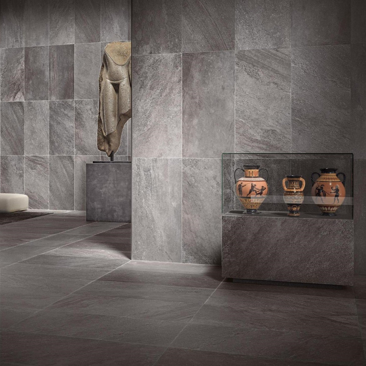 Multistone look ceramic tiles